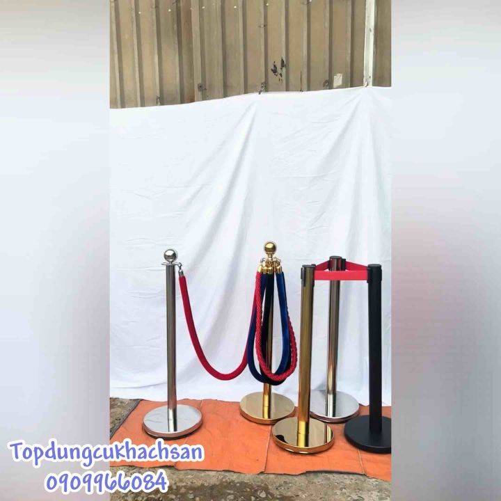 Cột Chắn Inox Phân Làn Dây Nhung, Trụ Chắn Inox Phân Luồng, Cột Chắn ...