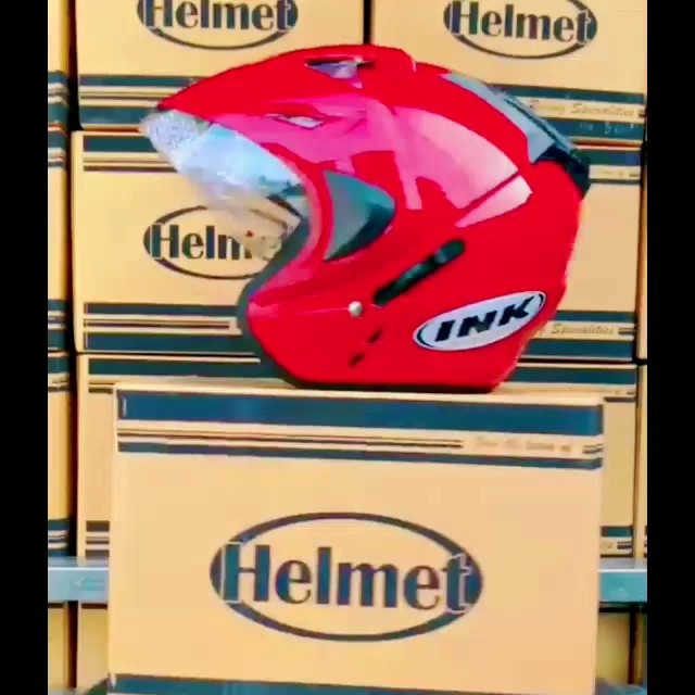 HELM INK DOUBLE VISOR ORIGINAL MERK BMT EMBOSS SNI PAKING KARDUS ...