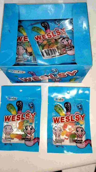30pcs/box mini size gummy weslsy worm gummys for kids snack | Lazada PH