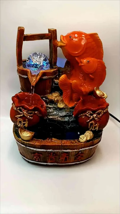 Electric Indoor Tabletop Water Fountain Fortune Feng Shui Zen ...