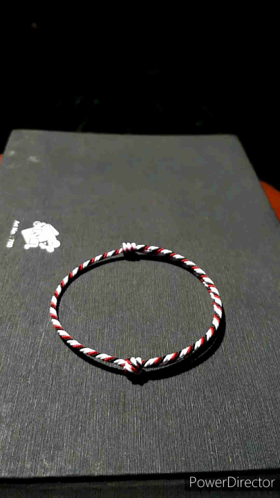 Gelang tridatu 2mm dominan warna merah / putih / hitam original premium ...