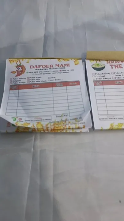 (Min. 6 buku) NOTA SEBLAK UKURAN 1/6 (1PLY) ISI 50 LEMBAR TANPA RANGKAP ...