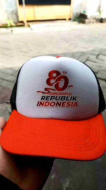 Topi Spesial Kemerdekaan HUT RI 80 Tahun / Trucker Jaring / Topi ...