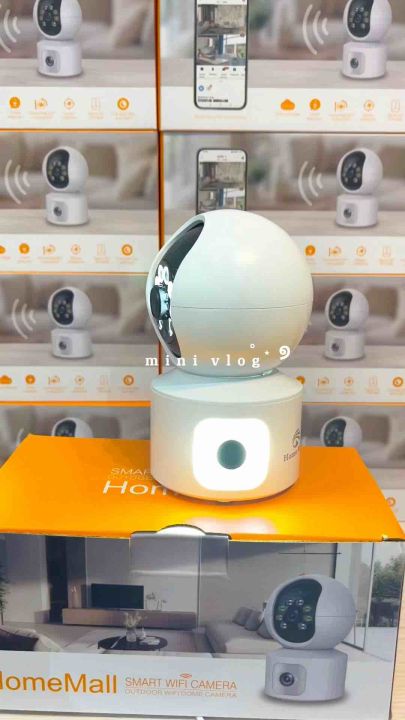 Homemall กล้องวงจรปิดรุ่น B1 กล้อง2เลนส์ เชื่อมต่อไวไฟ ดูออนไลน์ภาพ2จอพร้อมกัน บันทึกเหตุการณ์ ...
