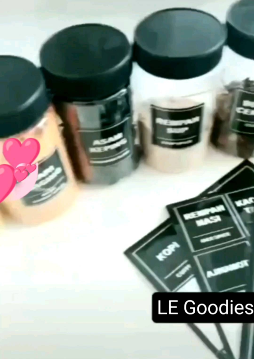 Minimalist Kitchen Sticker / Sticker Dapur / Waterproof Pantry Spice ...