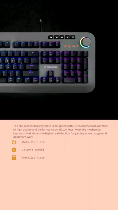 Manic Zk9 Gaming Mechanical Keyboard Brown Switch | Shiva Shop | Lazada PH