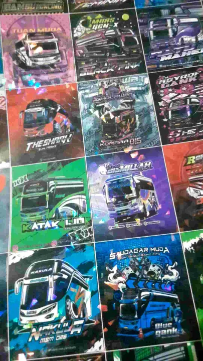 STIKER BUS ISI 36 KOTAK/STIKER BUS VIRAL | Lazada Indonesia
