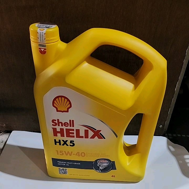 Oli Mesin Mobil Shell Helix Hx5 15W-40 4liter 100 PERSEN ORIGINAL ...