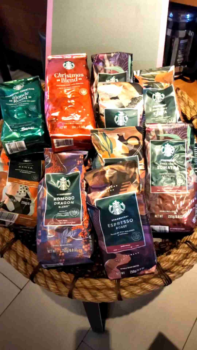 STARBUCKS COFFEE BEANS 250 GRAMS WHOLEBEANS DARK ROAST COFFEE, MEDIUM ...
