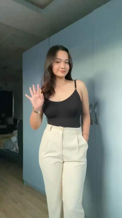 Long Sleeve Double-Lined Crew Neck Top | Full-Length Body-Hugging Shirt ...