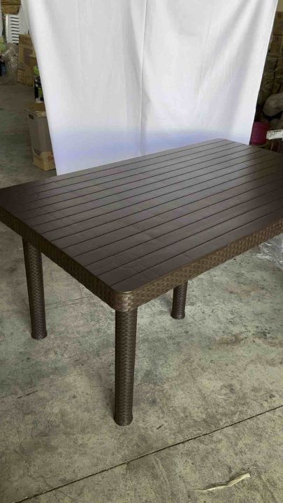 Jolly Plastic Easy To Assemble Rattan Eight Seater Dining Table | Lazada PH
