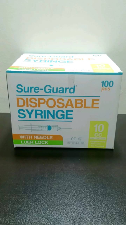 10cc Disposable Syringe Sure-Guard 100Pcs | Lazada PH