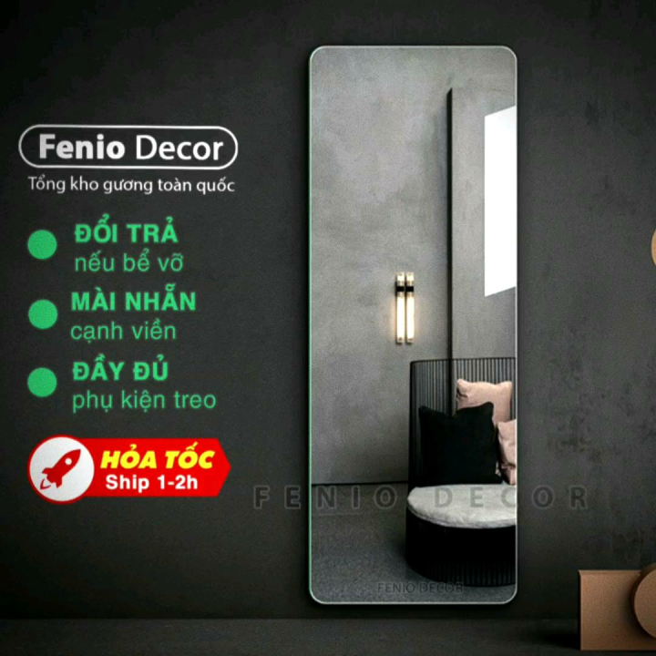 Gương soi toàn thân tràn viền FENIO DECOR gương đứng không viền có móc ...