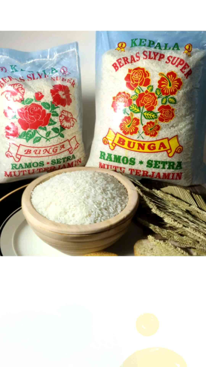 BERAS BUNGA - 5 LITER - BERAS SLYP SUPER BUNGA SETRA RAMOS | Lazada ...