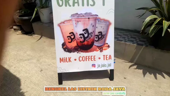 stand banner / x banner / standing banner besi / standing banner 2 sisi ...