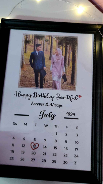GIFT PHOTO FRAME CALENDAR FOR HER FOR HIM (FREE FRAME) | Lazada