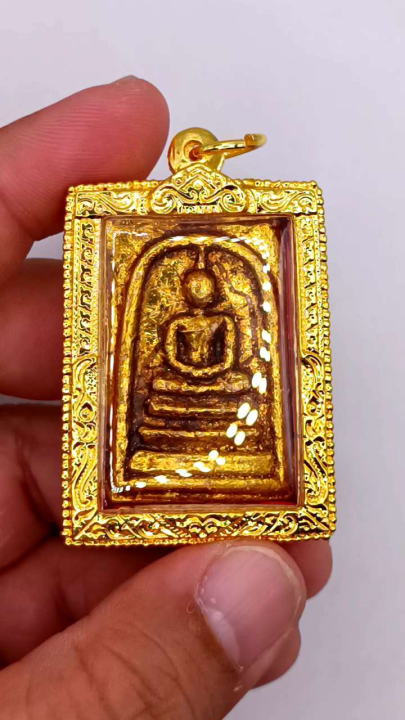 K078พระสมเด็จ วัดระฆัง พิมพ์ใหญ่ หลวงพ่อโต ปิดทอง เลี่ยมกรอบทองไมครอน ...