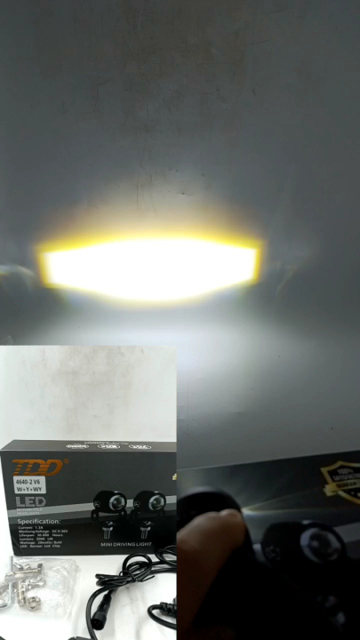 TDD-4640-2 MINI DRIVING LIGHT(V6) WITH FAN- 20WATTS WHITE/YELLOW W+Y ...