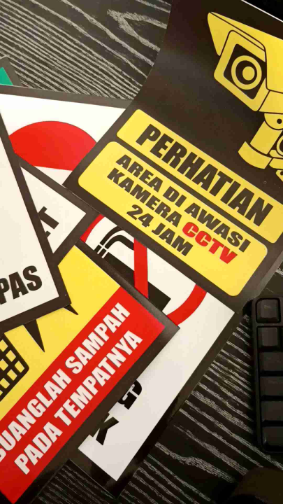 STIKER RAMBU-RAMBU PETUNJUK / STIKER SAFETY SIGN ukuran 15 x 20 cm ...