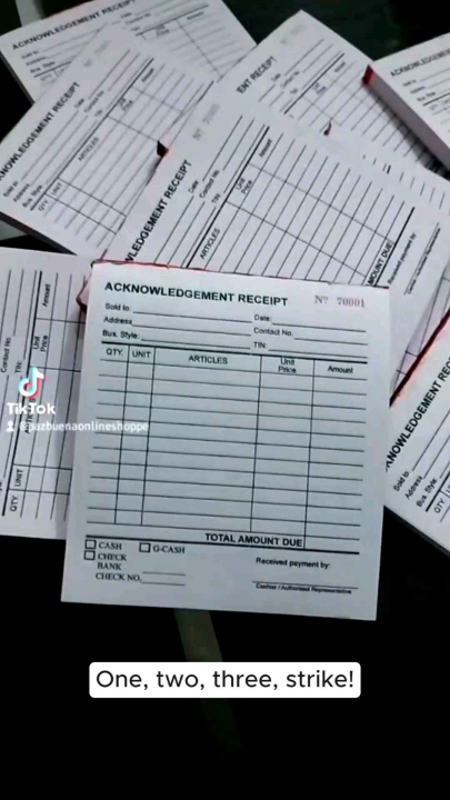 30 BOOKLETS ACKNOWLEDGEMENT RECEIPT - CARBONIZED-DUPLICATE-GENERIC ...