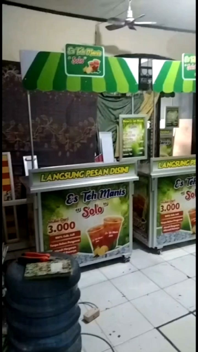 Booth Es Teh (Design Bebas+Bonus Stand Banner) | Lazada Indonesia