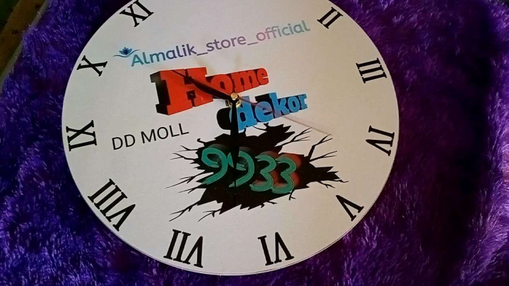 JAM DINDING CUSTOM FOTO GAMBAR NAMA SENDIRI DIAMETER BULAT 30CM ...