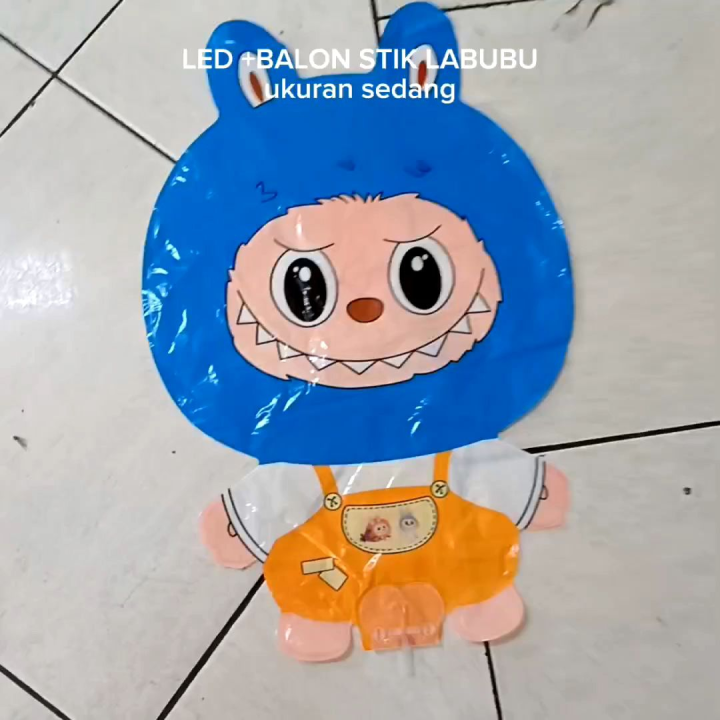 LED + (SEDANG) BALON STIK LABUBU SEDANG 35cm x 55cm. 1pak/20pc ...