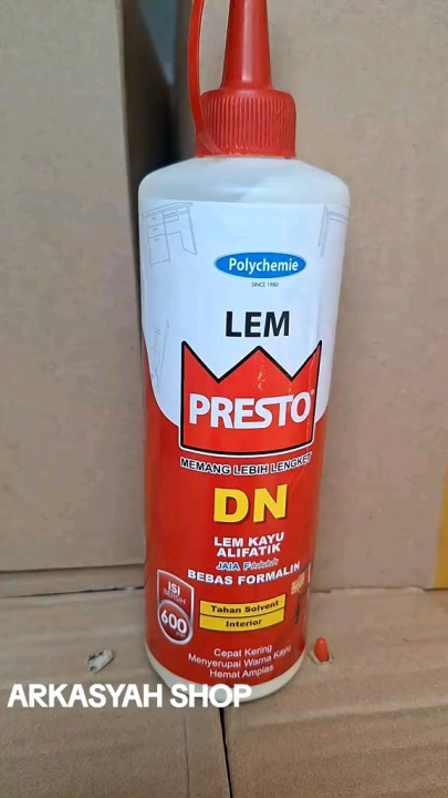 LEM PRESTO ALIFATIK DN 600 GRAM 1DOS ISI 15 BOTOL(LEM KAYU LEM SUPER ...