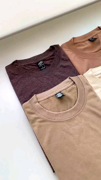 BASIC COTTON TEE NON-IRON 🤎🍃เสื้อยืดเบสิคแขนสั้นคอกลม ไม่หด ไม่ต้องรีด ...