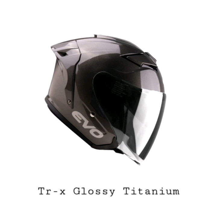 Evo TR-X Half Face Mono Color Dual Visor with Clear Lens | Lazada PH