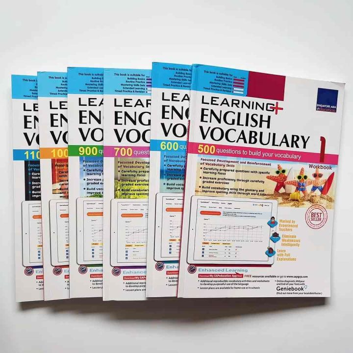 Learning English Vocabulary Workbook (6 BOOKS SET,Grade1-6) | Lazada.co.th