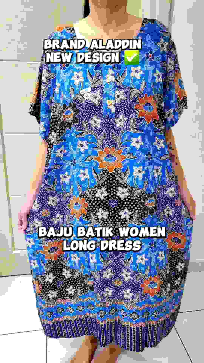 BATIK MINI DRESS XL BAJU DRESS / BAJU BATIK TIDUR FREE SIZE GOOD ...