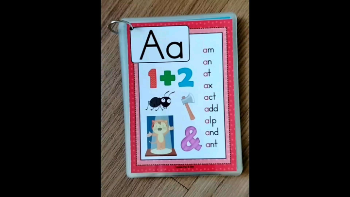 Alphabet Phonics Flashcards with Words List Laminated Reading Practice ...