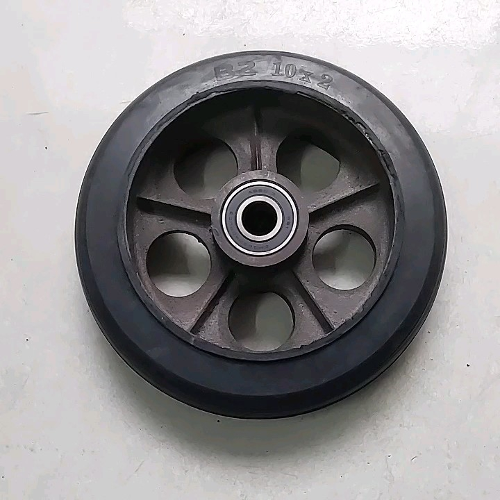 BÁNH XE CAO SU ĐÚC 25cm( ký hiệu:10×2) MÂM GANG, BÁNH XE ĐẨY HÀNG MỚI ...