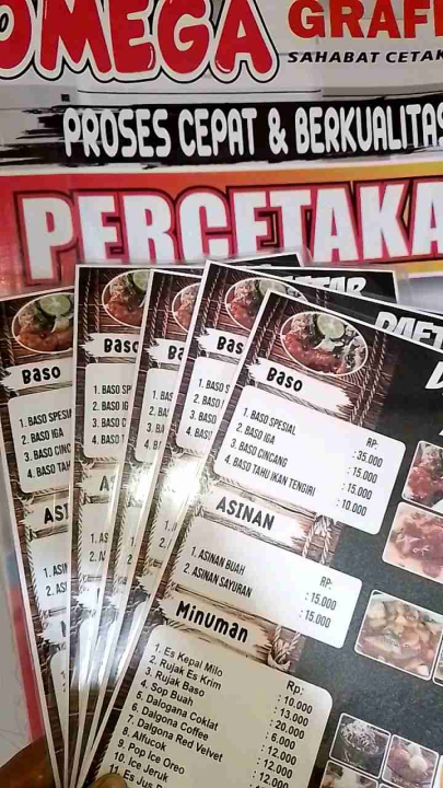 Cetak daftar menu/Daftar menu jualan/daftar menu bakso BERKUALITAS ...