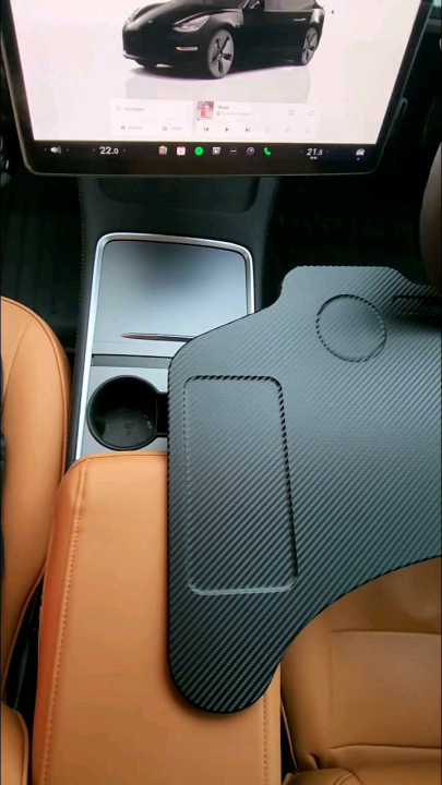 ⚡Tesla Foldable Table โต๊ะอเนกประสงค์ โต๊ะในรถ ผิวคาร์บอน Model 3/ 3 ...