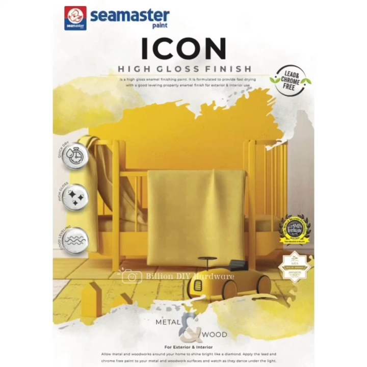 1 LITER Seamaster Icon High Gloss Finish Paint Exterior &Interior(METAL ...