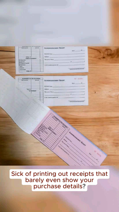 ACKNOWLEDGEMENT RECEIPT 2PLY-CARBONLESS-NO NEED CARBON PAPER WITH ...