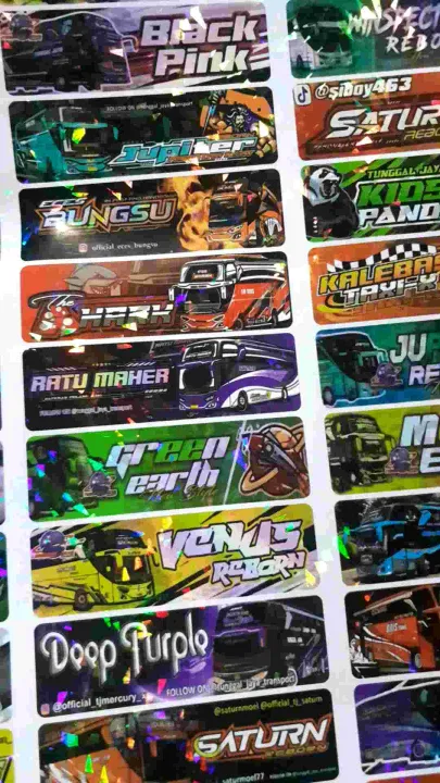 STIKER LOGO BUS HOLOGRAM CAMPUR 1 LEMBAR ISI 45 KOTAK | Lazada Indonesia