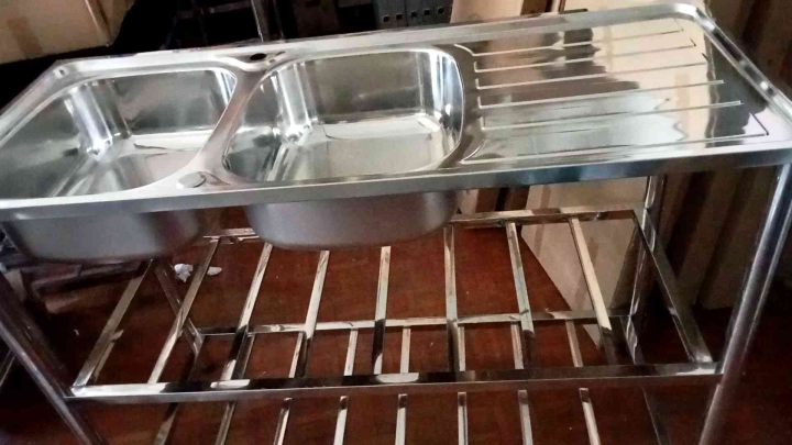 Fully Stainless Steel Kitchen Sink Basin With Stand/Sink Rack/ Sinki ...