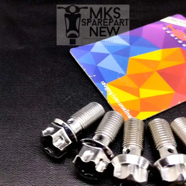 BAUT BANJO KALIPER REM MODEL 2 KUNCI HEXAGON DRAT KASAR P 1.25 DAN HALUS P 1.00 STAINLESS ...