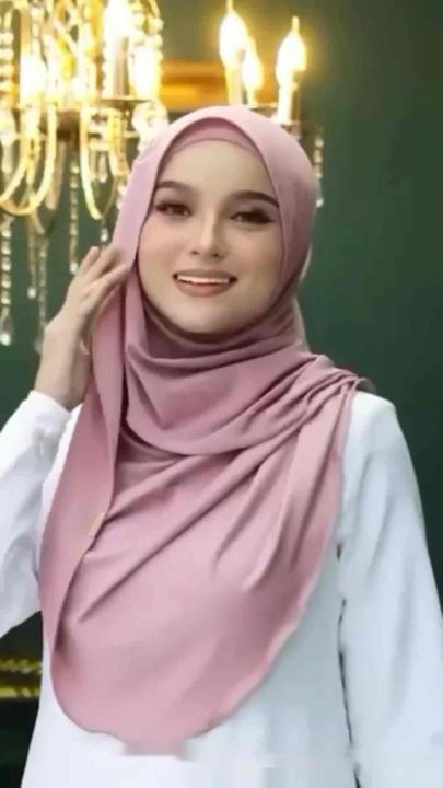 HIJAB SHAWL INSTANT MAWRA NEW SLIM FACE TUDUNG STYLE PREMIUM MOSSCREPE ...