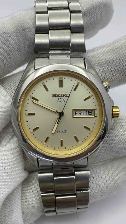 SEIKO AGS SPIRIT ระบบKINETIC ตัวเรือนสแตนเลส นาฬิกาผู้ชาย มือสองของแท้ | Lazada.co.th