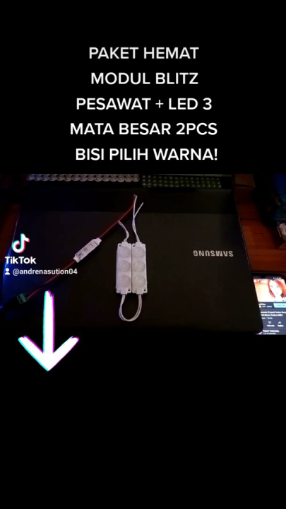 PAKET MODUL KEDIP PESAWAT + 2 BIJI LED 3 MATA 12V 24V LAMPU VARIASI ...