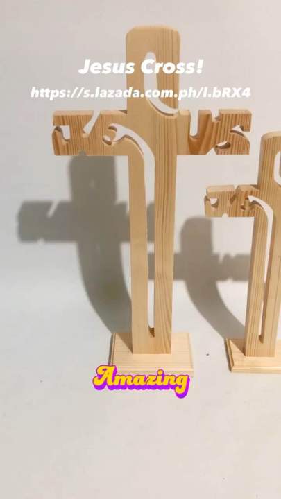 Wooden Jesus Cross in various sizes, wall mountable or table top ...