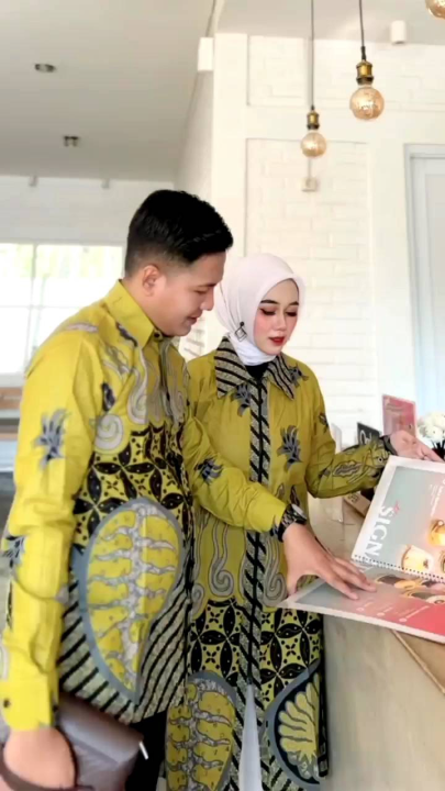 Baju Batik Couple Atasan Kemeja & Tunik Batik Warna Kuning Lemon Baju ...