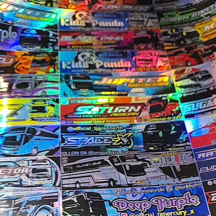 STIKER BUS BASURI MERAH ISI 45 KOTAK BAHAN ORIGINAL ANTI AIR / STIKER ...