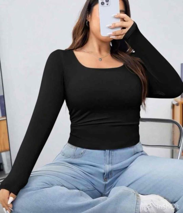 Plus Size Square Neck Long Sleeve Tank Top (Sqn Ls) | Lazada PH