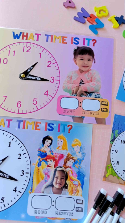 Clock telling time activity for kids A4 SIZE laminated with 1 free ...
