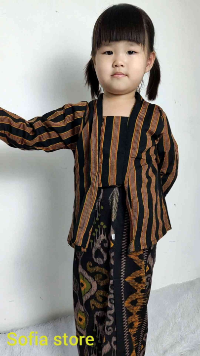 Atasan Saja Kebaya Lurik Anak Perempuan Kostum Pakaian Adat Jawa | Lazada Indonesia